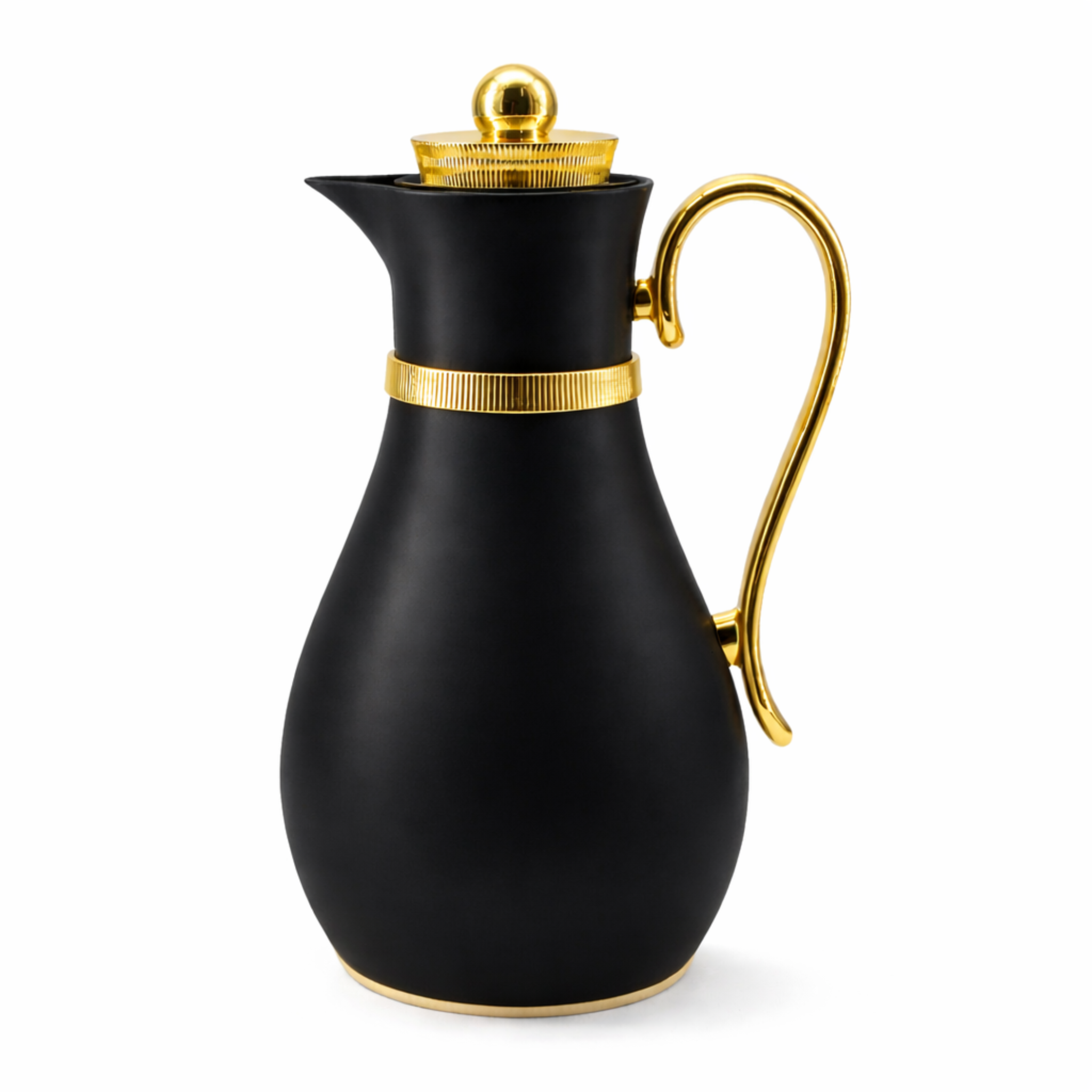 Luxury Insulated Arabic Coffee Carafe - Black-Gold Finish – EL ADHAM ...